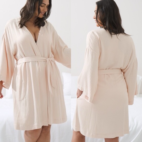 Soma | Intimates & Sleepwear | Soma Light Pink Waffle Weave Kimono ...